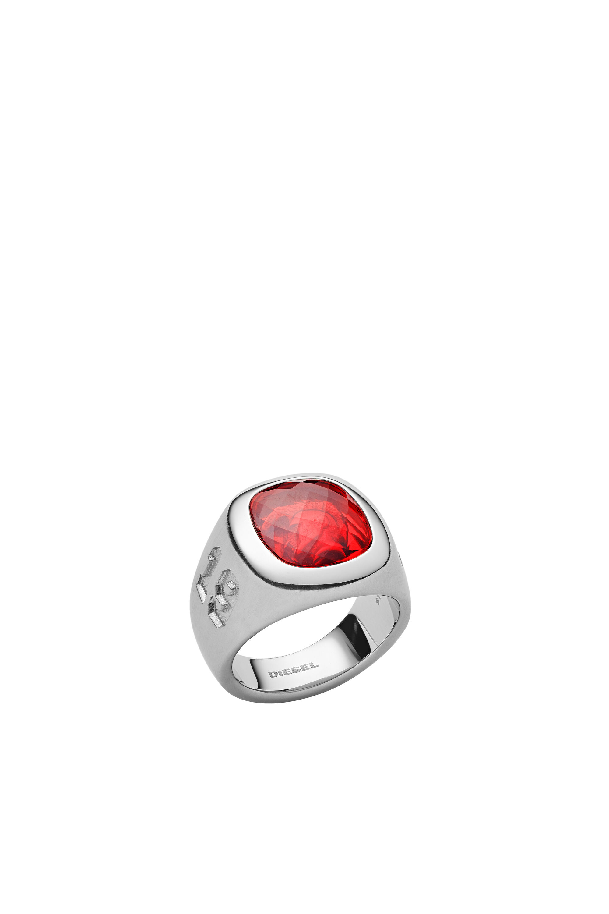 DX1232 Man: Engraved Stainless Steel Signet Ring | Diesel