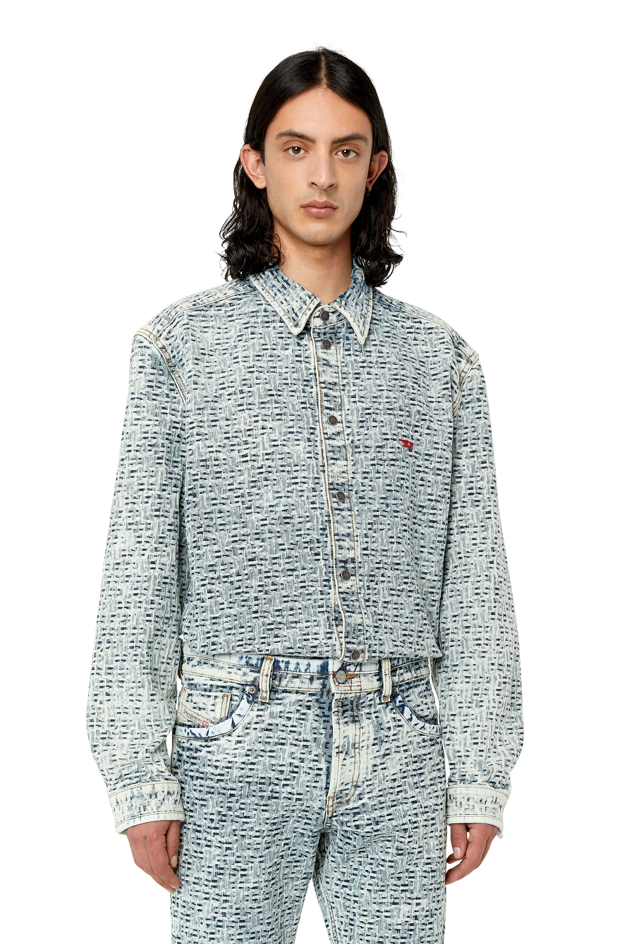 D-SIMPLY-OVER-SP Man: Monogram denim shirt | Diesel