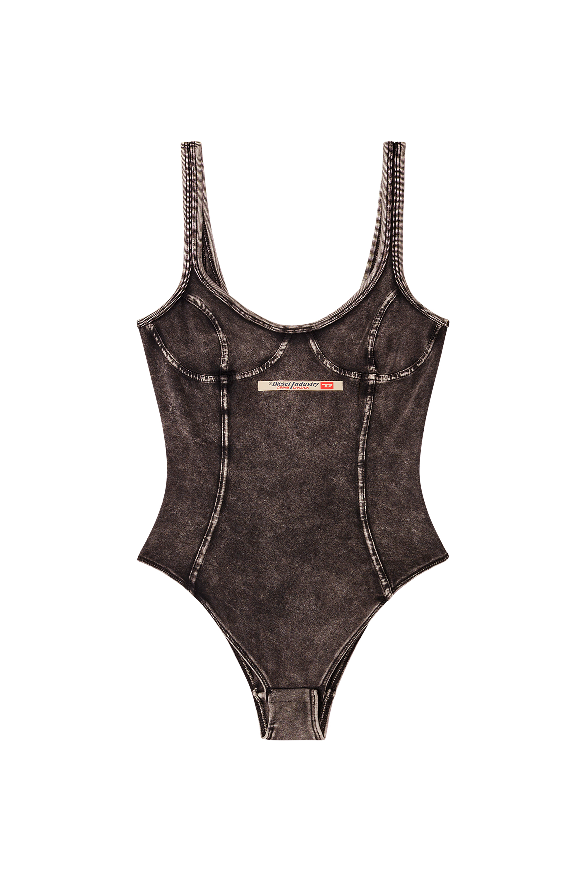 Women's Bodysuit in denim-effect jersey | Black | Diesel